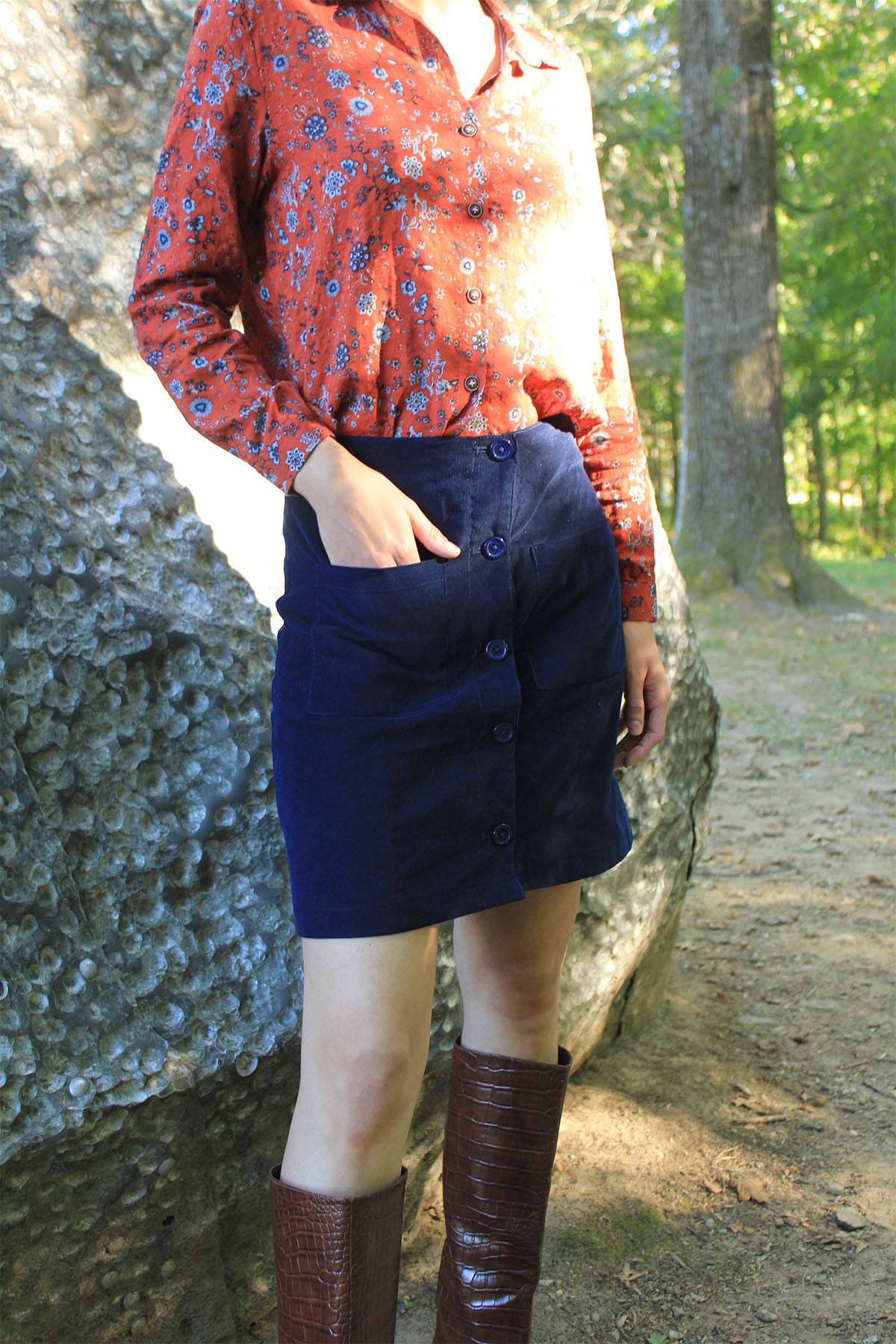Emmy Skirt Navy – Rachel Walters